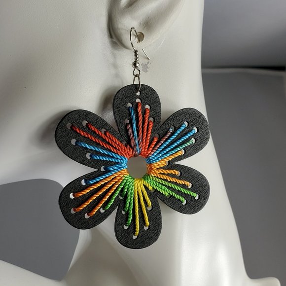 Hand Crafted | Jewelry | Kenyan Hand Crafted Wood Earring With Thread ...